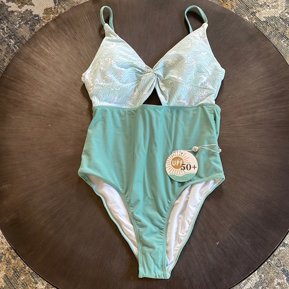 Caden Lane | Swim | Nwt Caden Lane Ruched Cutout Makin Waves Bathing ...